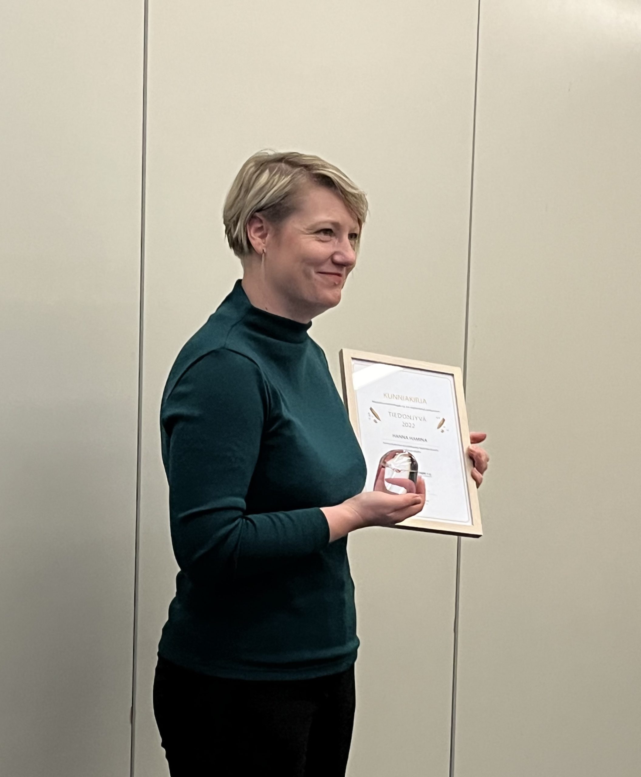 Tiedonjyvä 2022 -palkinto Hanna Haminalle - Kmvet.fi